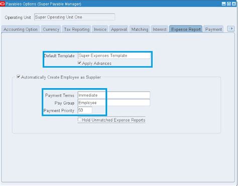 oracle applications oracle iexpenses setups in r12