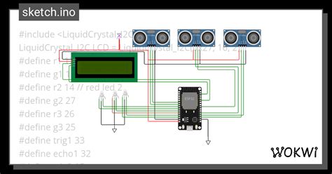 Car Parking Ultrasonic Wokwi Esp32 Stm32 Arduino Simulator