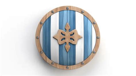 파란색과 흰색 나무로 된 중세 방패의 렌더링된 그림 황금 깃발 금 장식 프리미엄 디자인 배경 일러스트 및 사진 무료 다운로드 Pngtree