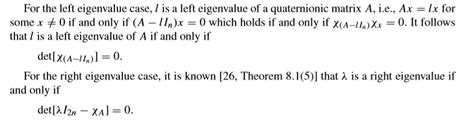 Intuition Left Right Eigenvalues Of Quaternion Matrix Mathematics