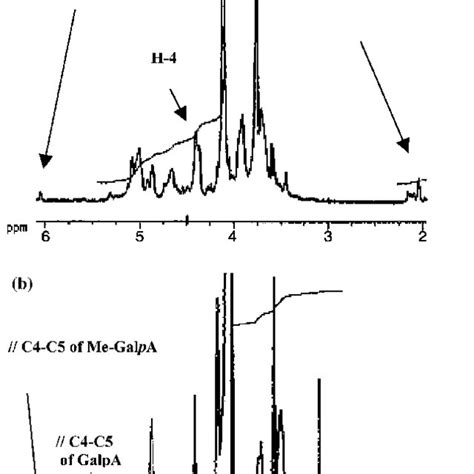 1 H Nmr Pattern Of Pectins Extracted From Flax Stems A Pectin