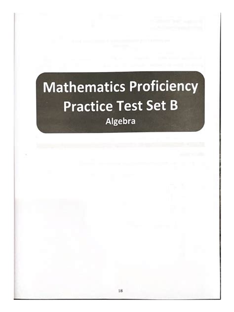 Mathematics Proficiency Practice Test Set B Pdf