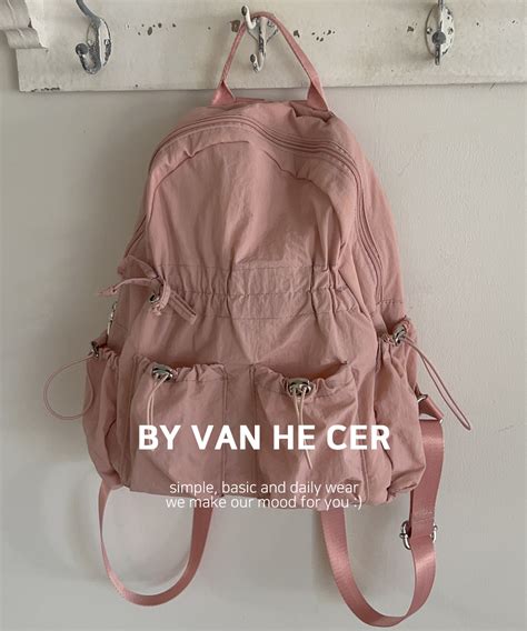 반해써 5color🎀 발레코어 리본 파스텔 기본 백팩 Byw373