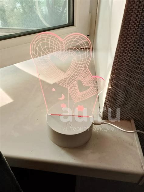 Ночник сердце — купить в Красноярске Состояние Б у Настольные лампы и светильники на интернет