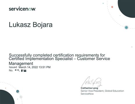 Łukasz Bojara On Linkedin Servicenow Certificate Exam Csm
