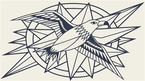 Compass With Flying Bird Guidance And Freedom Vector Design