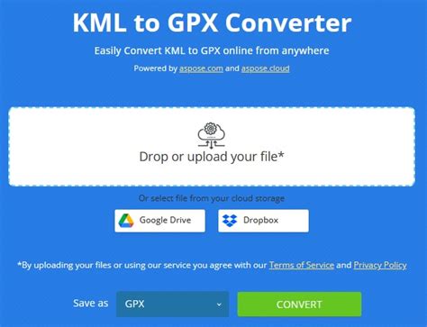 Konvertieren Sie KML In GPX Online KML GPX Google Maps