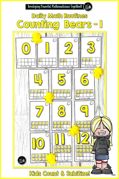 Number Sense Subitize Count Task Cards Bears 1 Daily Math