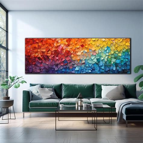 3d Tempered Glass Wall Artfractal Wall Art Colorful Wall Art Glass