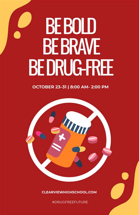 Free Editable Drug Free Poster With Slogan Template To Edit Online