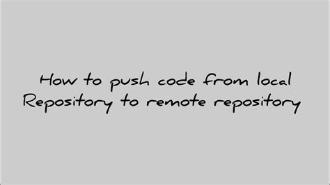 How To Push Code From Local Repository To GitHub Repository YouTube