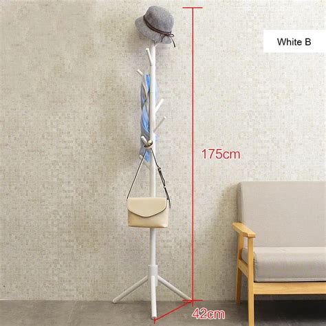 Вешалка для одежды из цельного дерева с 8 крючками, вешалка для шляп ...