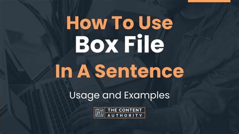 How To Use Box File In A Sentence Usage And Examples