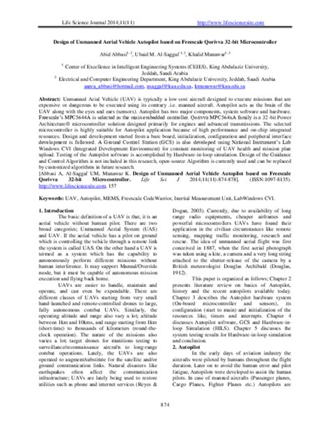Pdf Design Of Unmanned Aerial Vehicle Autopilot Based On Freescale