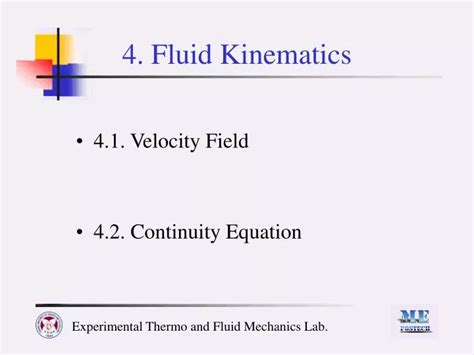 PPT Fluid Kinematics PowerPoint Presentation Free Download ID