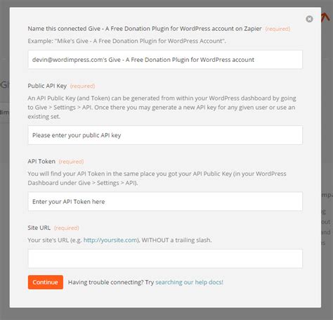 Zapier Givewp