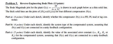 Solved Problem Reverse Engineering Bode Plots Points Chegg Com