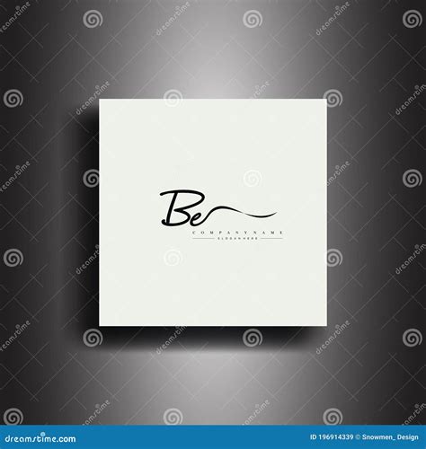 Be Signature Style Monogram Calligraphic Lettering Icon And Handwriting