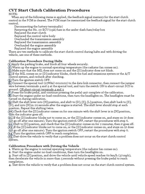 Cvt Start Clutch Calibration Procedures Download Free Pdf Clutch