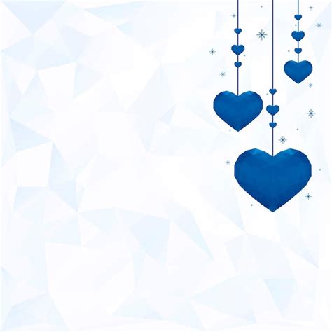 Free Vector Hanging Blue Hearts Background Vector Prism Pattern