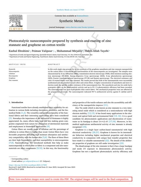 Pdf Photocatalytic Nanocomposite Prepared By Synthesis And Coating Of Zinc Stannate And