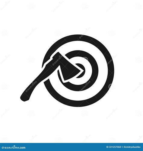 Axe Throwing Target Icon Stock Vector Illustration Of Danger 321257068