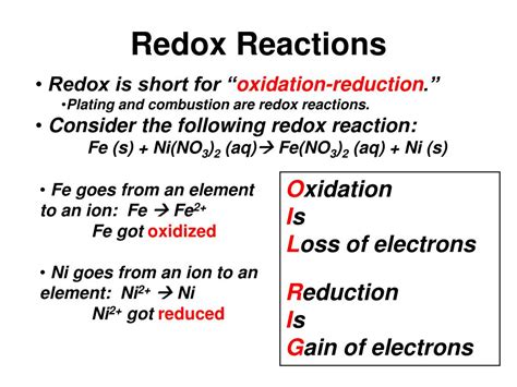 Ppt Redox Reactions Powerpoint Presentation Free Download Id
