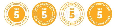 spf 5 basic protection icon set stock vector illustration of isolated editable 276821382
