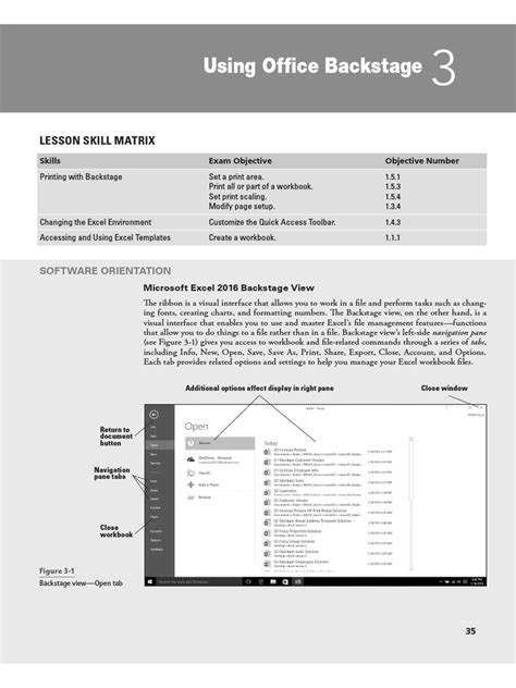 ms excel lesson 3 using office backstage pdf microsoft excel