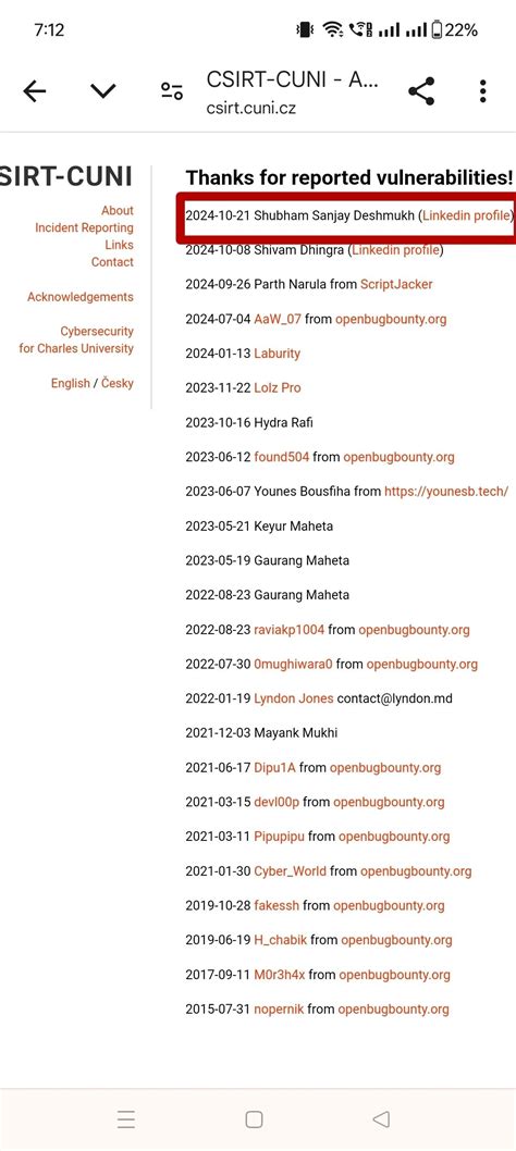 Shubham Deshmukh On Linkedin Connections Cunicz Cuni Cybersecurity Halloffame Hof Wof