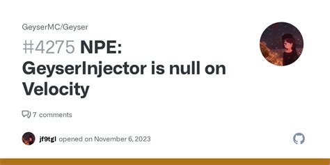 NPE GeyserInjector Is Null On Velocity Issue GeyserMC Geyser GitHub