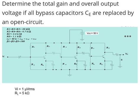 Solved Determine The Total Gain And Overall Output Voltage Chegg
