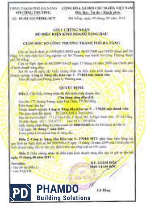 Thủ tục xin cấp giấy phép kinh doanh xăng dầu PHAM DO LAW
