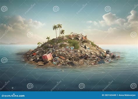 Garbage Island In The Ocean Sea Stock Illustration Illustration Of Garbage Island In The Ocean Sea Stock Illustration Illustration Of