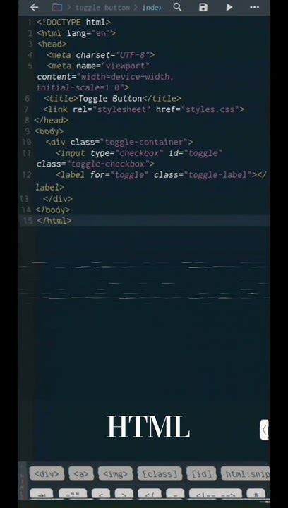 Simple Toggle Button Htmlcss ️🙋 Html Css Video Programming Coding Language Youtube
