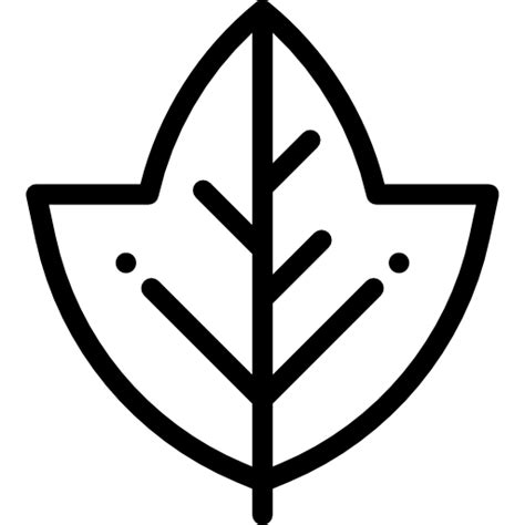 Leaf Detailed Rounded Lineal Icon