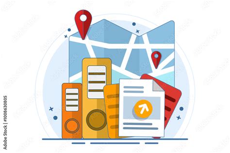 Map Concept Map UI Elements Geographical Position And Address GPS Location Bar And Dashboard