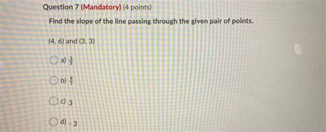Solved Question 6 Mandatory 4 Points Solve The Problem