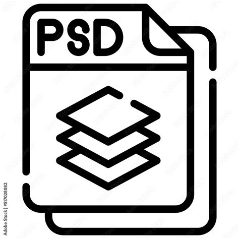 PSD Line Icon Linear Outline Graphic Illustration Stock Vector Adobe Stock