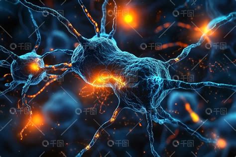 细胞ai数字艺术 细胞3d渲染深蓝色背景神经元细胞突触信号传递插画 Ai图片免费下载 Png格式 4032像素 编号72168188 千图网