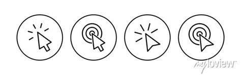 Click Icon Set Pointer Arrow Icon Cursor Icon Vector • Wall Stickers