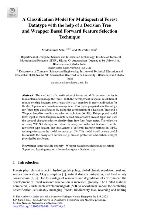 Pdf A Classification Model For Multispectral Forest Datatype With The