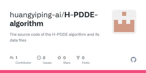 GitHub Huangyiping Ai H PDDE Algorithm The Source Code Of The H PDDE Algorithm And Its Data Files
