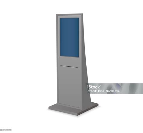 흰색 배경에 고립 된 빈 스크린 정보 키오스크의 집합입니다 결제 터미널 이랑입니다 벡터 일러스트 레이 션 키오스크에 대한 스톡 벡터 아트 및 기타 이미지 Istock