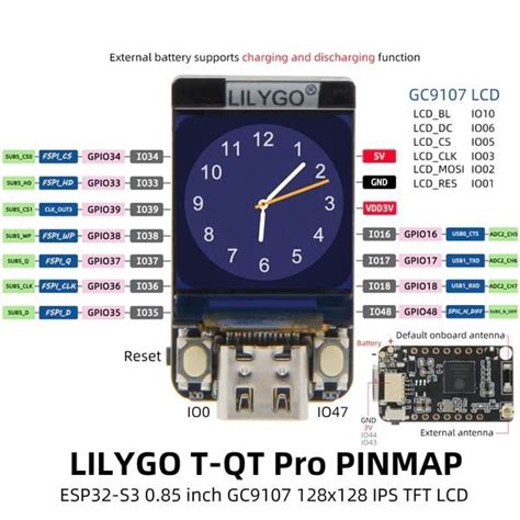Lilygo T Qt Pro Esp32 S3 8mb Flash With 085 Inch Ips Display Lilygo H588