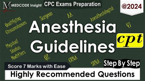 Cpt Anesthesia Guidelines Related Questions Youtube