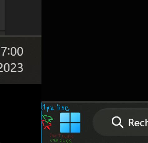 [w11] unable to click start button from bottom left 1px vertical line