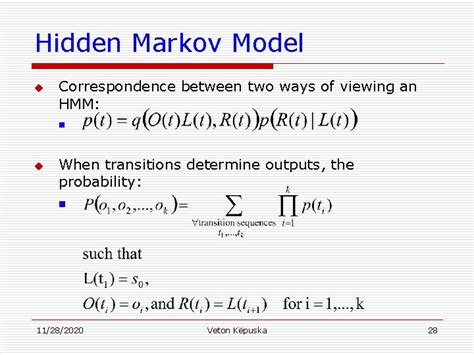 Speech Recognition Hidden Markov Models For Speech Recognition