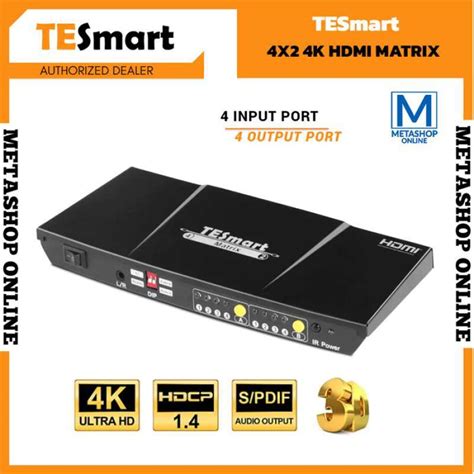 jual tesmart 4x2 hdmi matrix 4 input 2 output switcher splitter 4k s