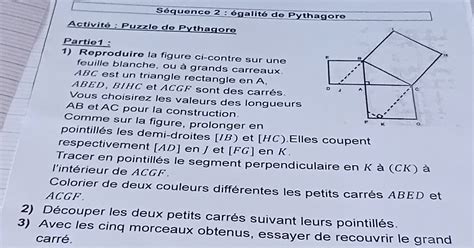 Résolu Séquence 2 égalité De Pythagore Activité Puzzle De